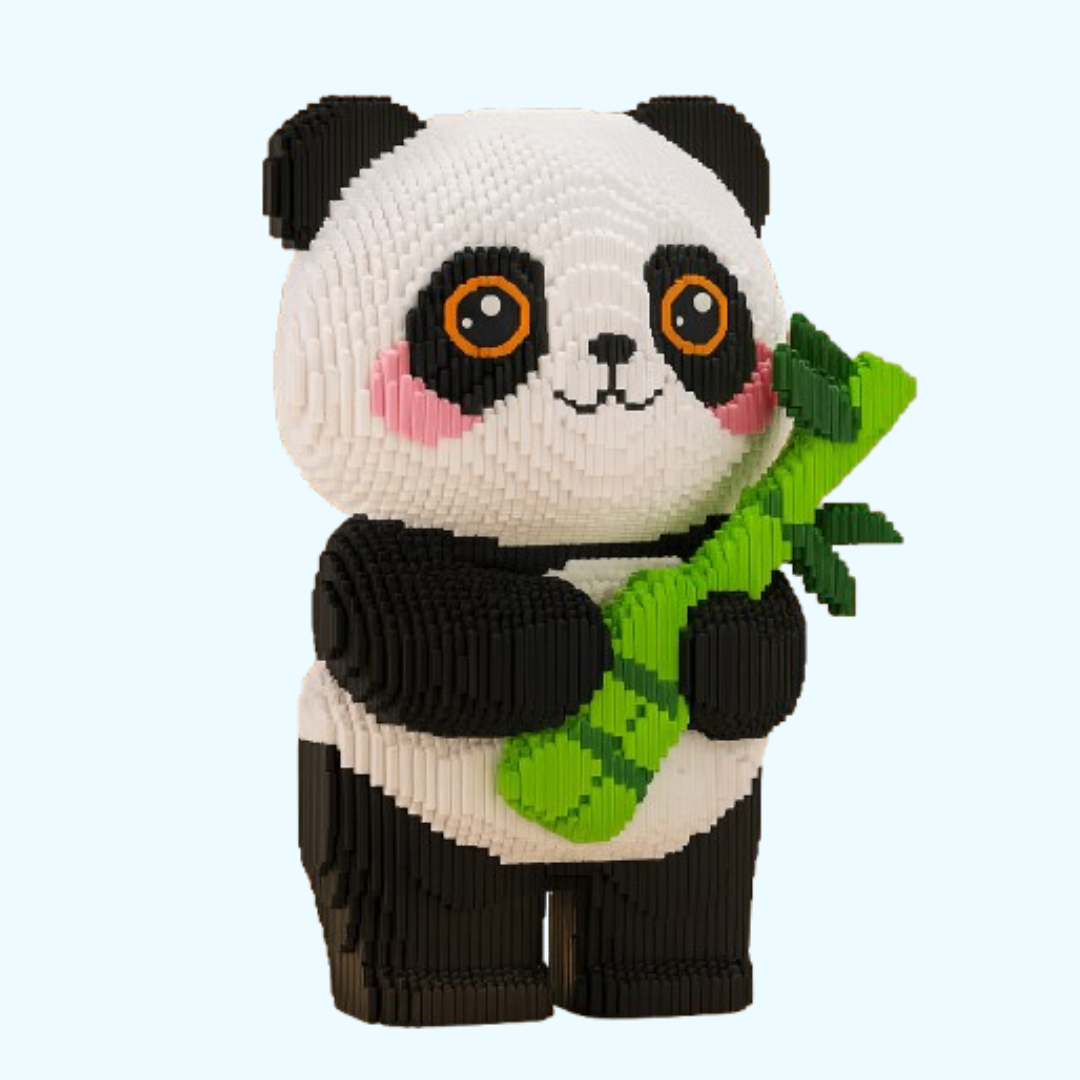 MEGA Panda mit Bambus | Bausteine – Bausatzwelt.de